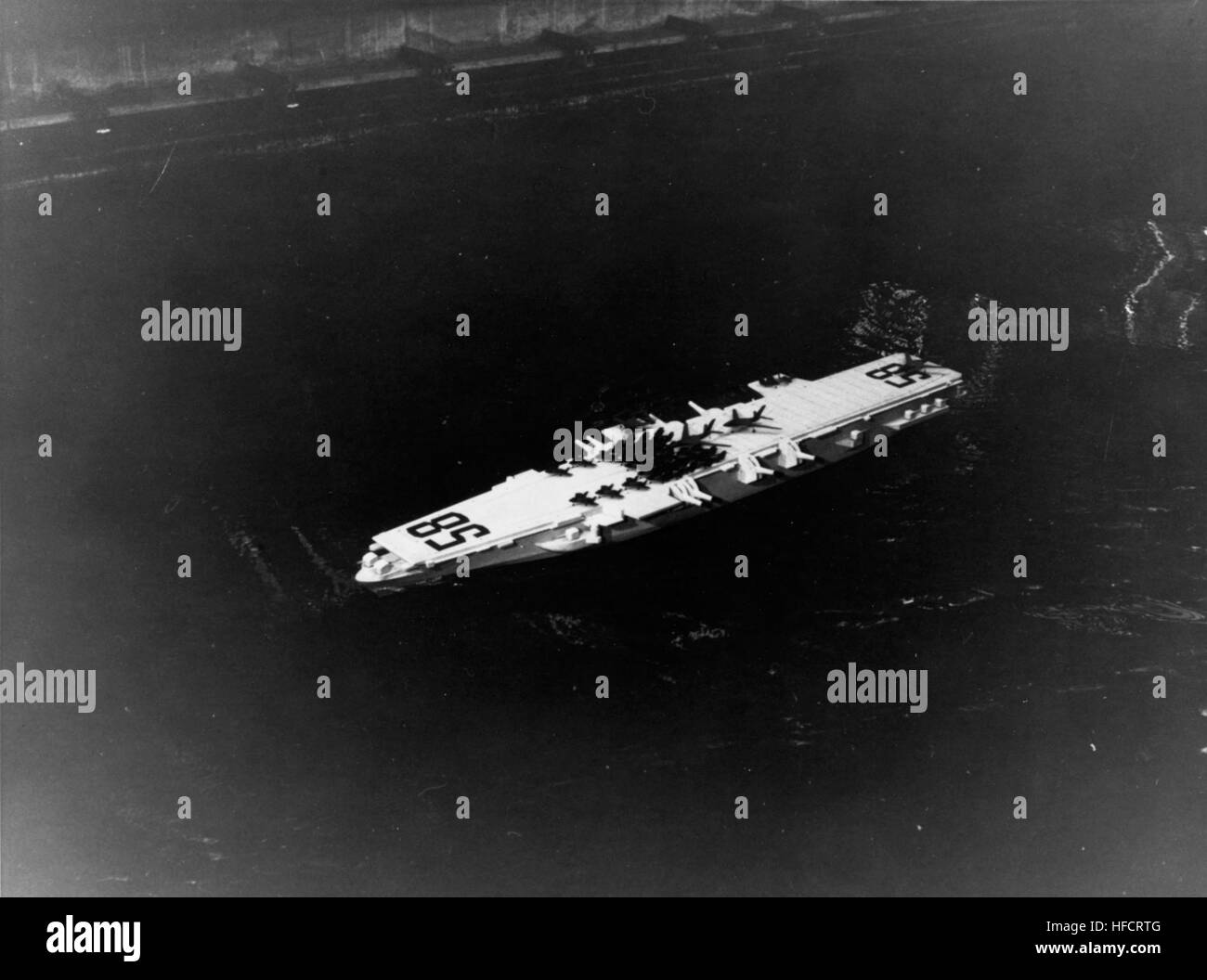 Preliminary design model of USS United States (CVA-58) undergoing ...