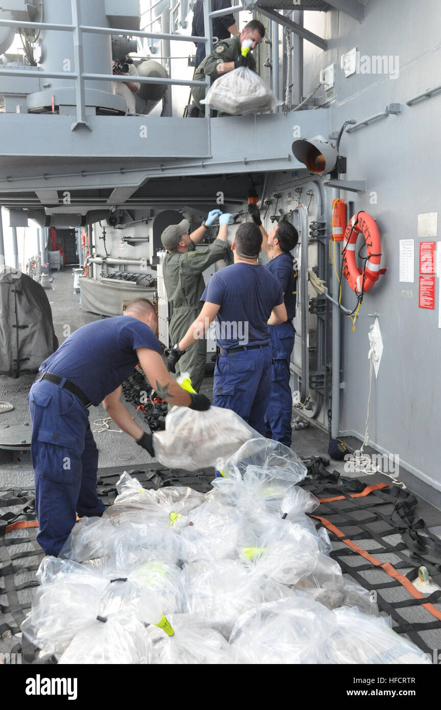 Personnel from the U.S. Coast Guard Law Enforcement detachment embarked ...