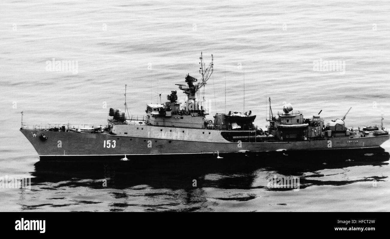 A port beam view of the Soviet Grisha III class anti-submarine frigate ...