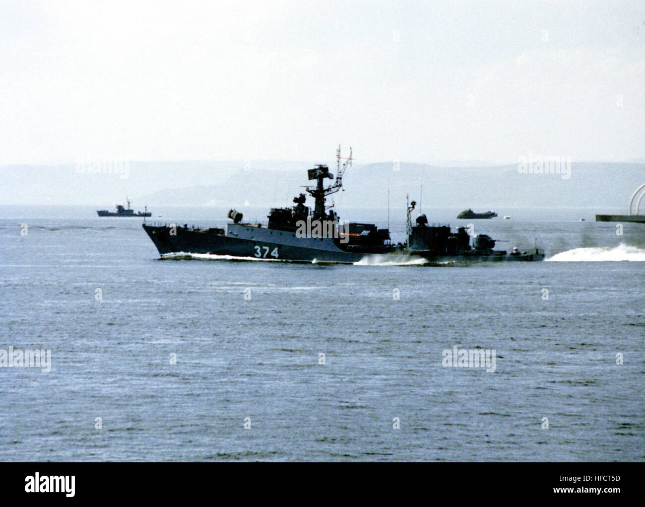 A port beam view of a Soviet Grisha V class light frigate underway ...