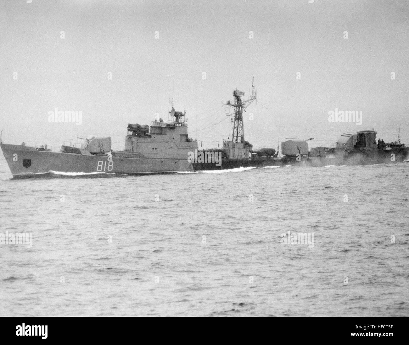 A port bow view of the Soviet Mirka II Class Corvette underway ...