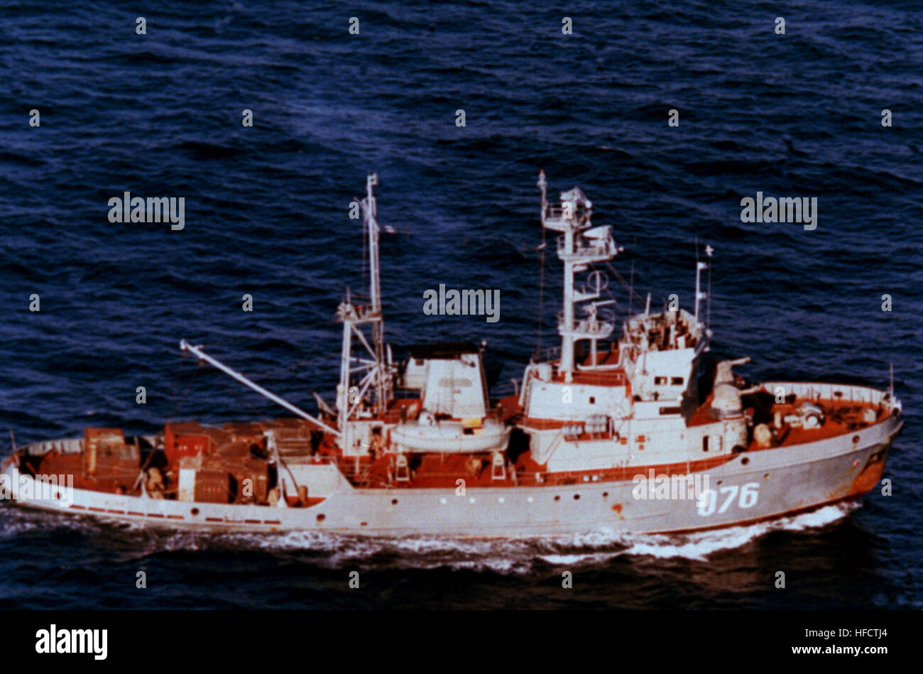Aerial starboard side view of the Russian Maritime Border Guard Pacific ...