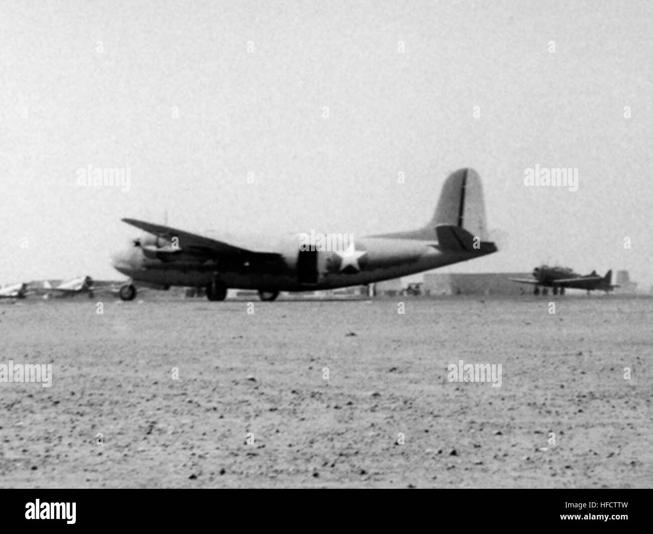 An R3D military transport aircraft is parked at Camp Kearny in 1942 ...