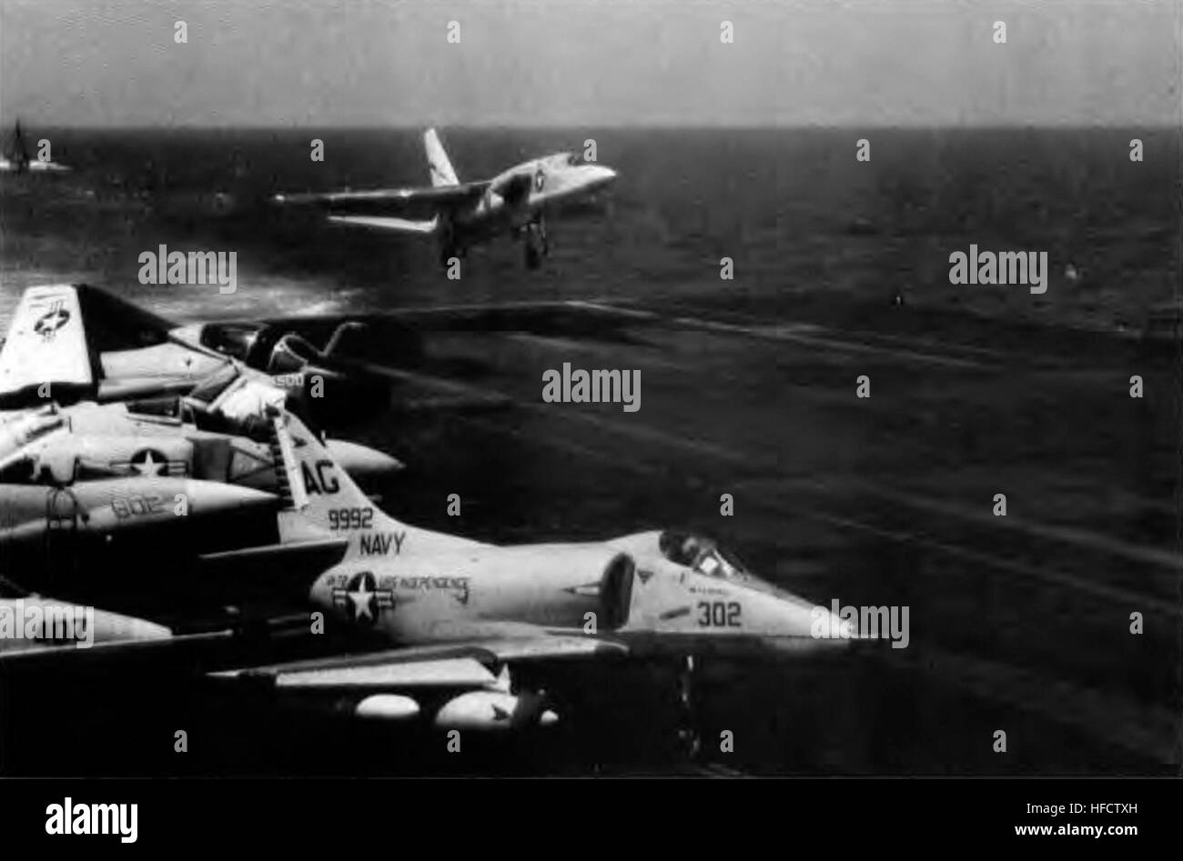 RA-5C RVAH-1 landing on USS Independence (CVA-62) off Vietnam 1965 ...