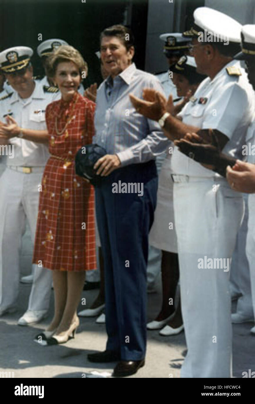 Reagans on steps Stock Photo - Alamy
