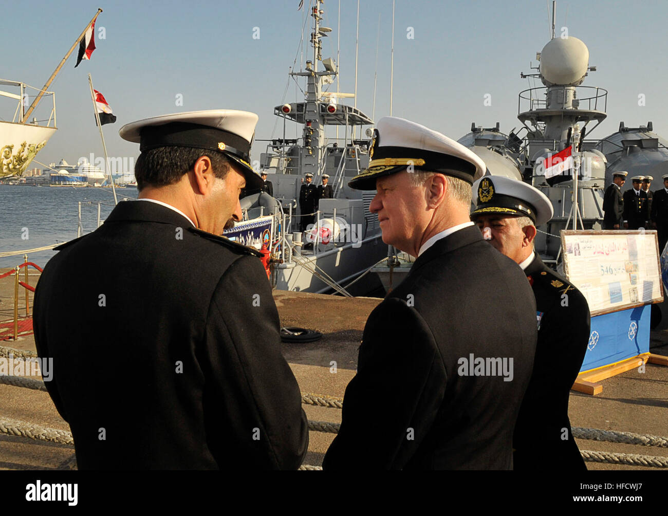U.S. Navy Chief of Naval Operations Adm. Gary Roughead, foreground ...