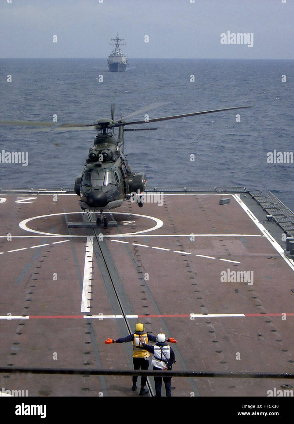 A Republic of Singapore Air Force Super Puma helicopter takes off from ...