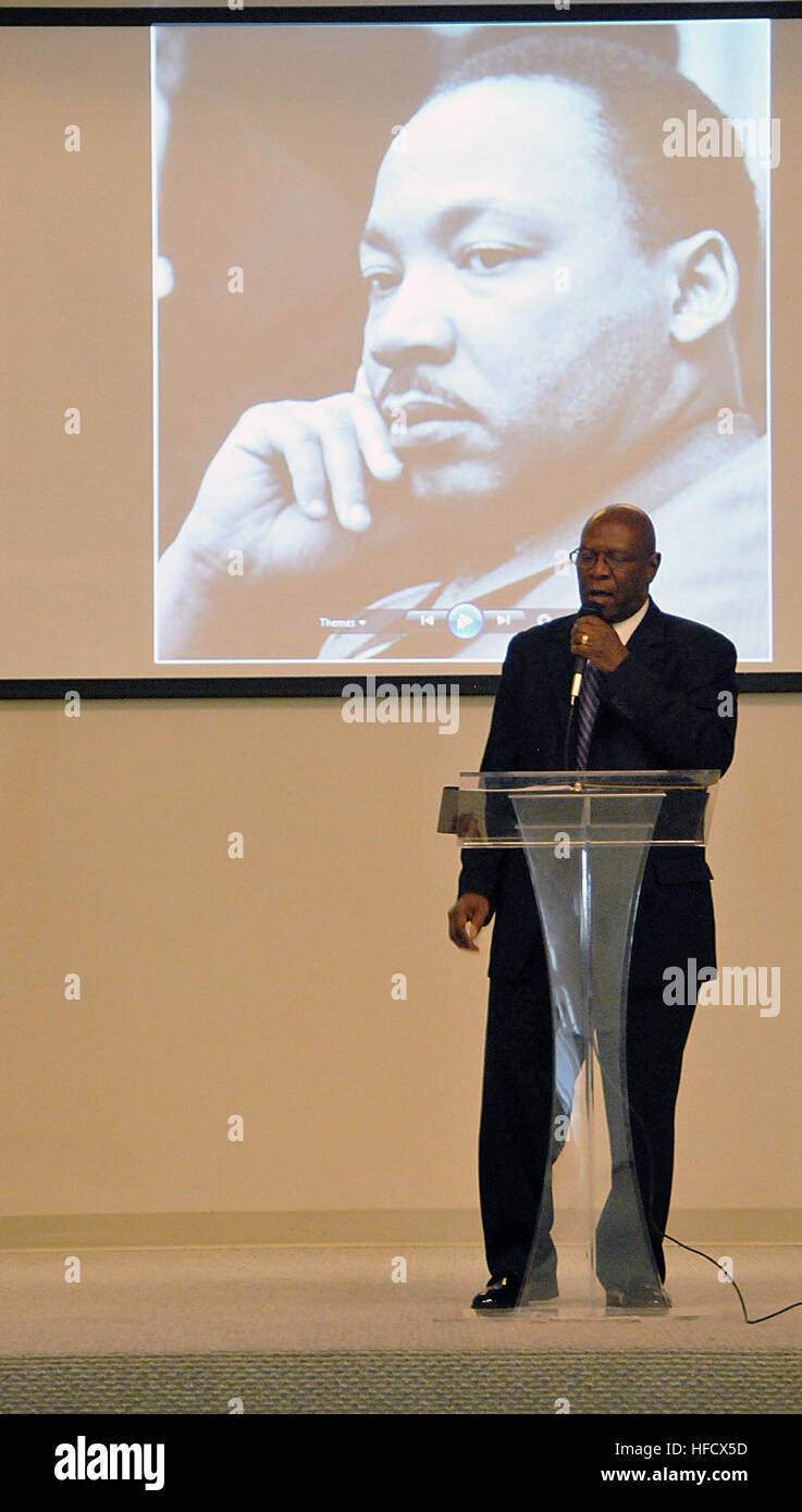 Retired U. S. Air Force Staff Sgt. Hayward Magby speaks during a Dr ...