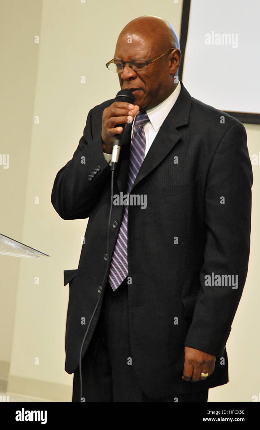 Retired U. S. Air Force Staff Sgt. Hayward Magby speaks during a Dr ...