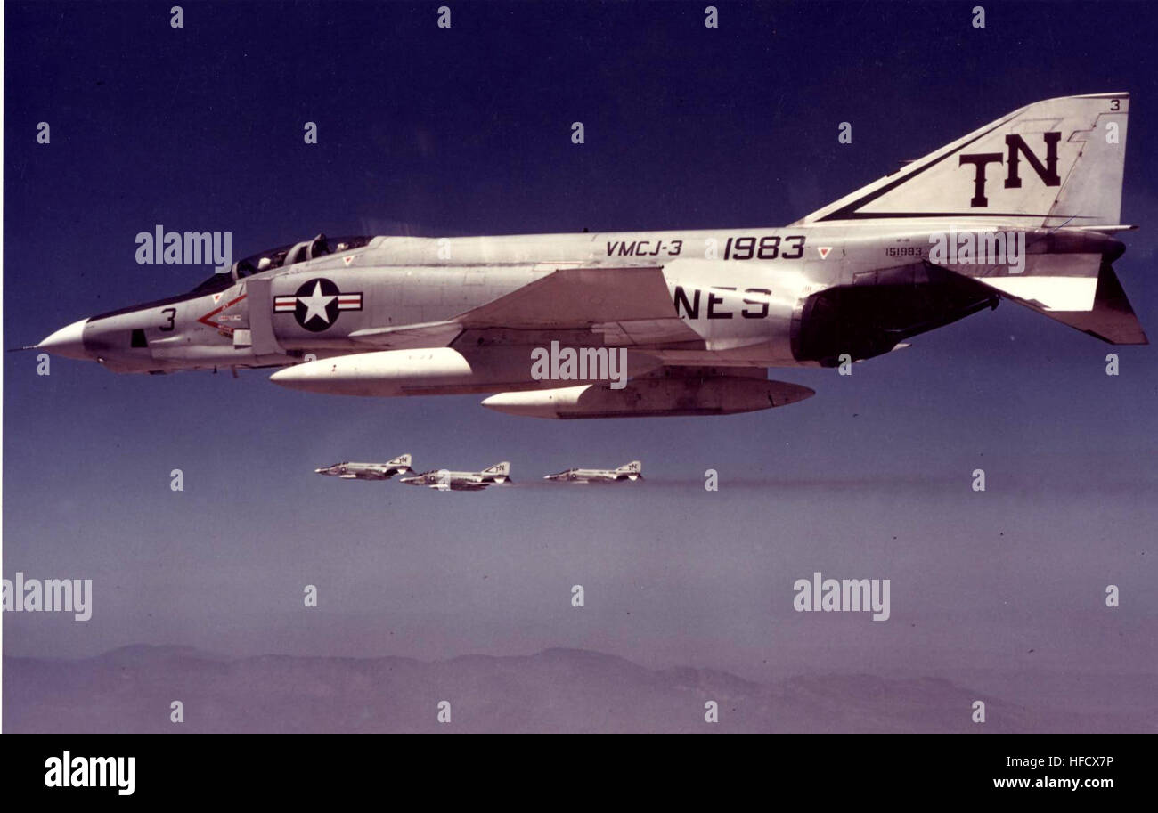 RF-4B Phantoms of VMCJ-3 in flight c1970 Stock Photo - Alamy