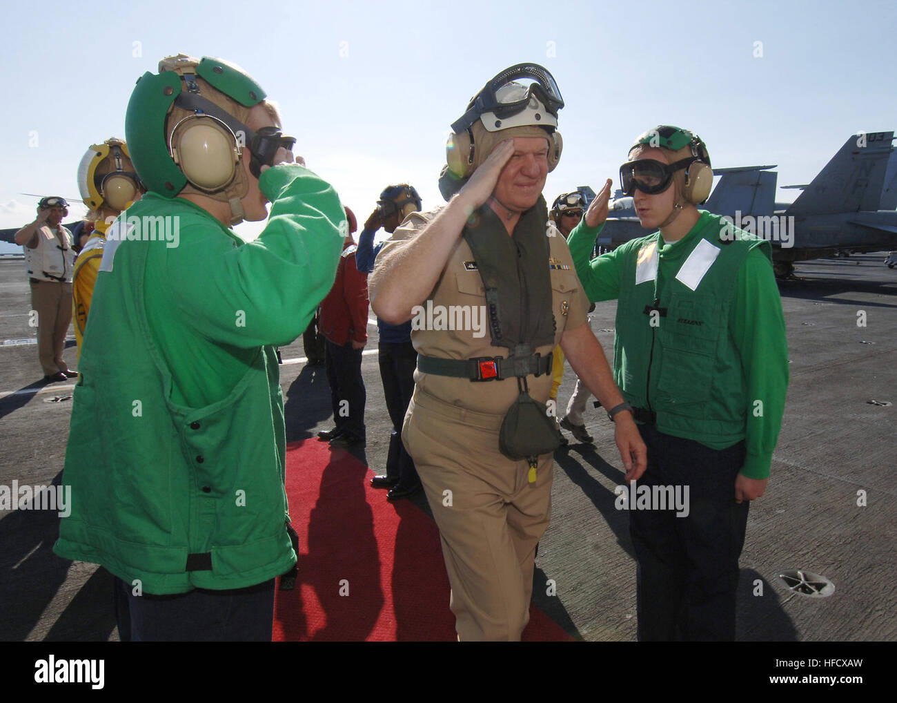 Chief of Naval Operations Adm. Gary Roughead is rendered honors by ...