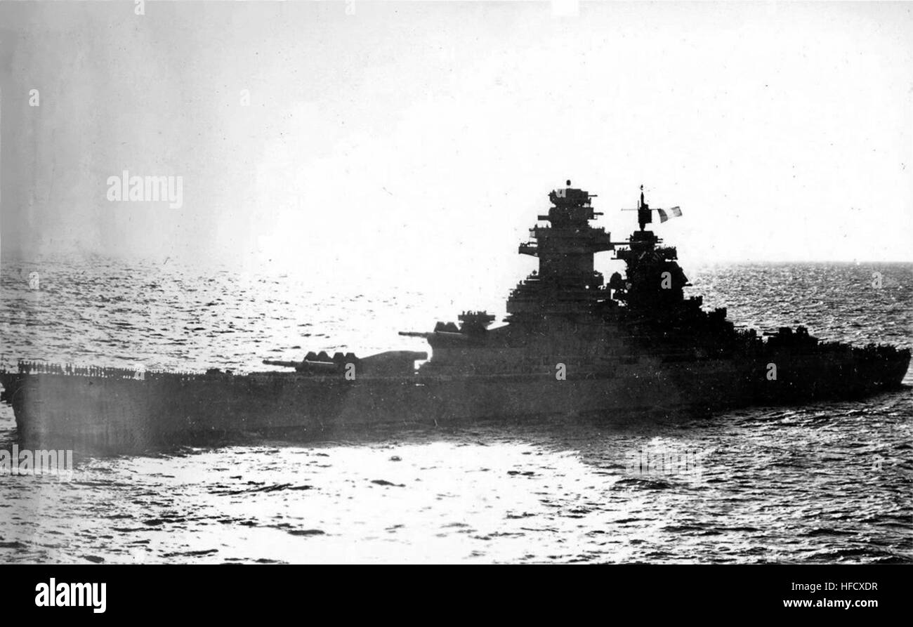 Richelieu French battleship 18 May 1944 Stock Photo - Alamy