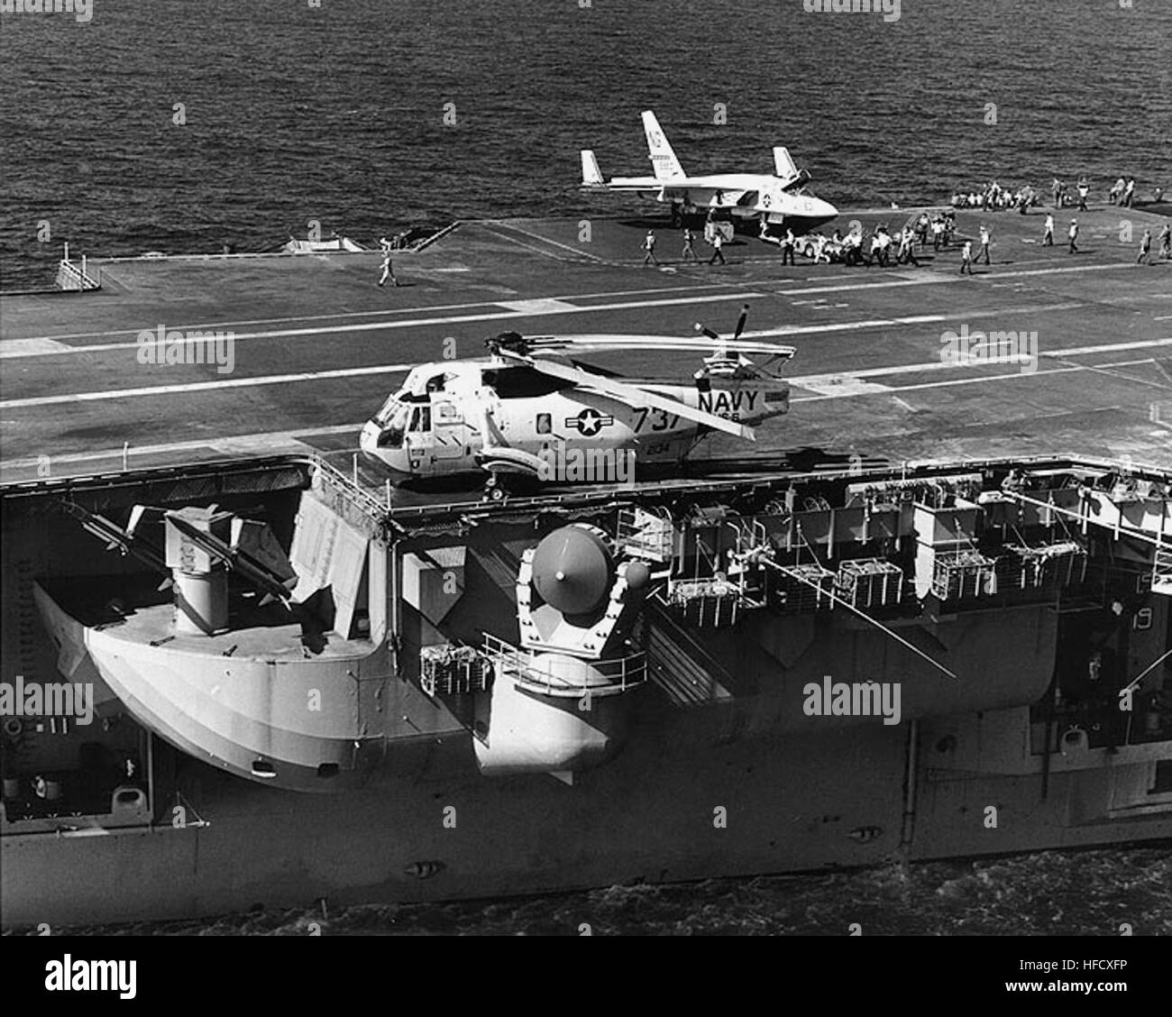 RIM-2 launcher on USS Constellation (CVA-64) 1974 Stock Photo - Alamy
