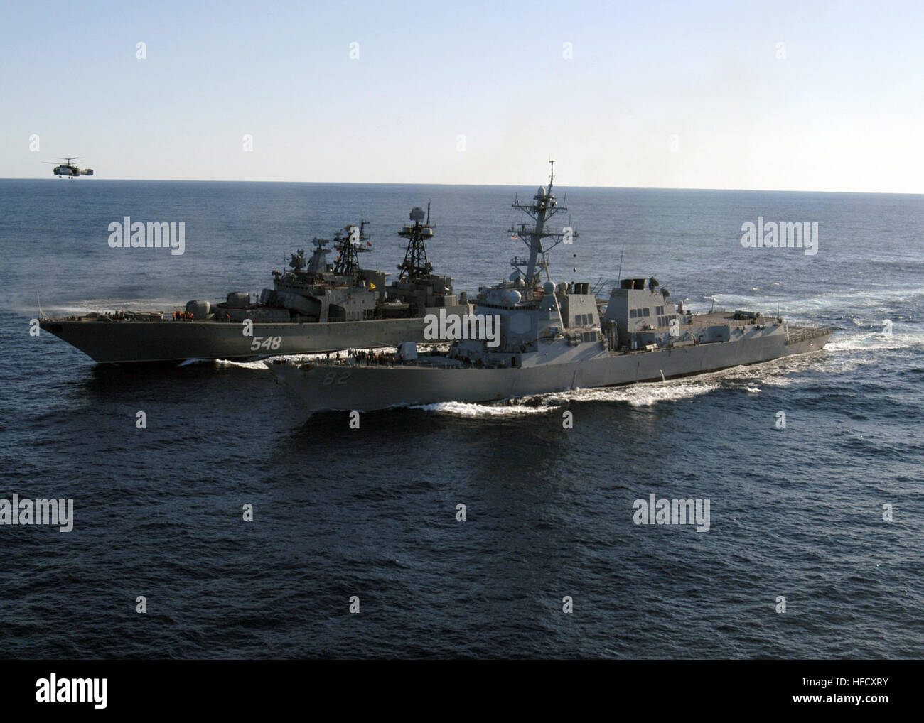 USS Lassen (DDG 82) and Russian destroyer RFS Admiral Panteleyev ...