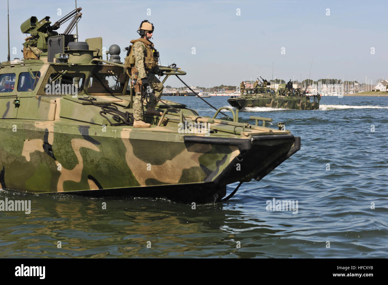 Sailors with Riverine Squadron 2 demonstrate Riverine Command Boat ...