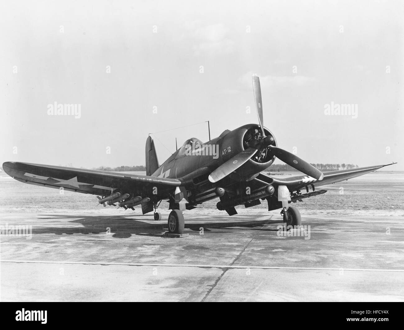 Rocket-armed F4U Corsair at NAS Patuxent River in January 1945 Stock ...