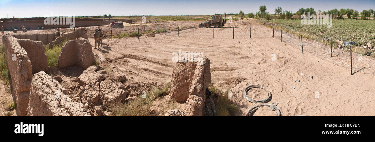 A panoramic view of a future Afghan Local Police station in Lashkar Gah ...