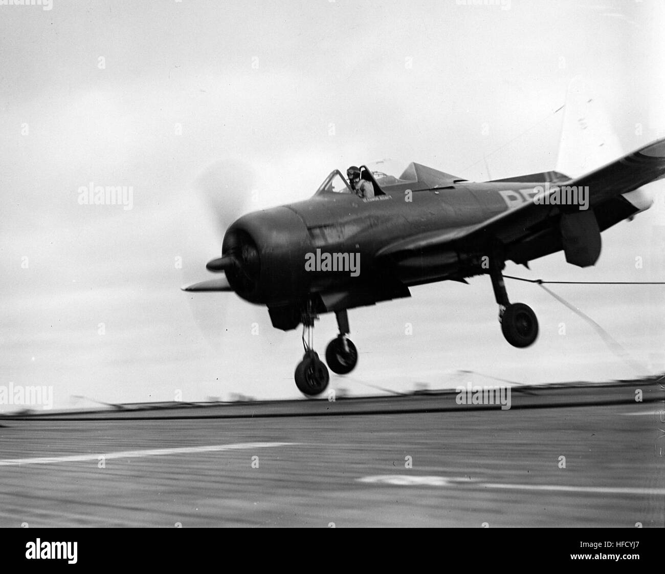 Ryan FR-1 landing on USS Bairoko 1946 Stock Photo - Alamy