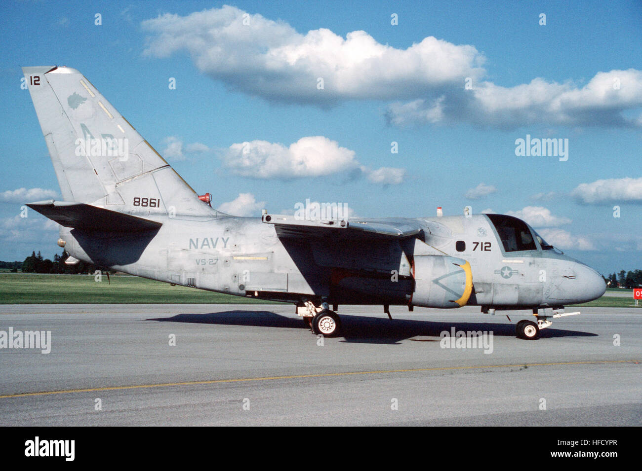 A right side view of an Air Anti-submarine Squadron 27 (VS-27) S-3A ...