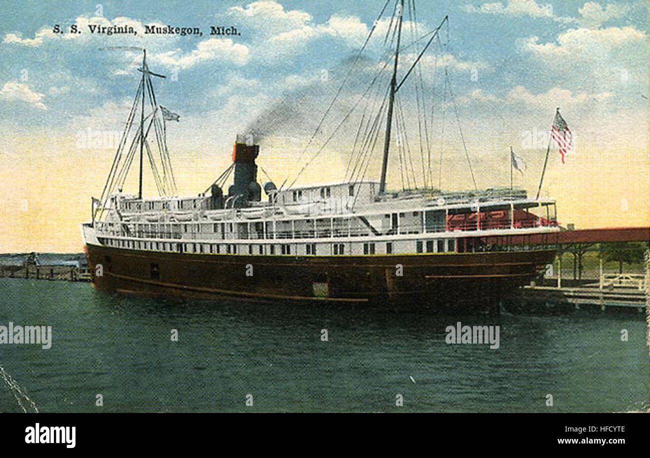 S.S. Virginia (American Great Lakes Passenger Liner, 1891 Stock Photo ...