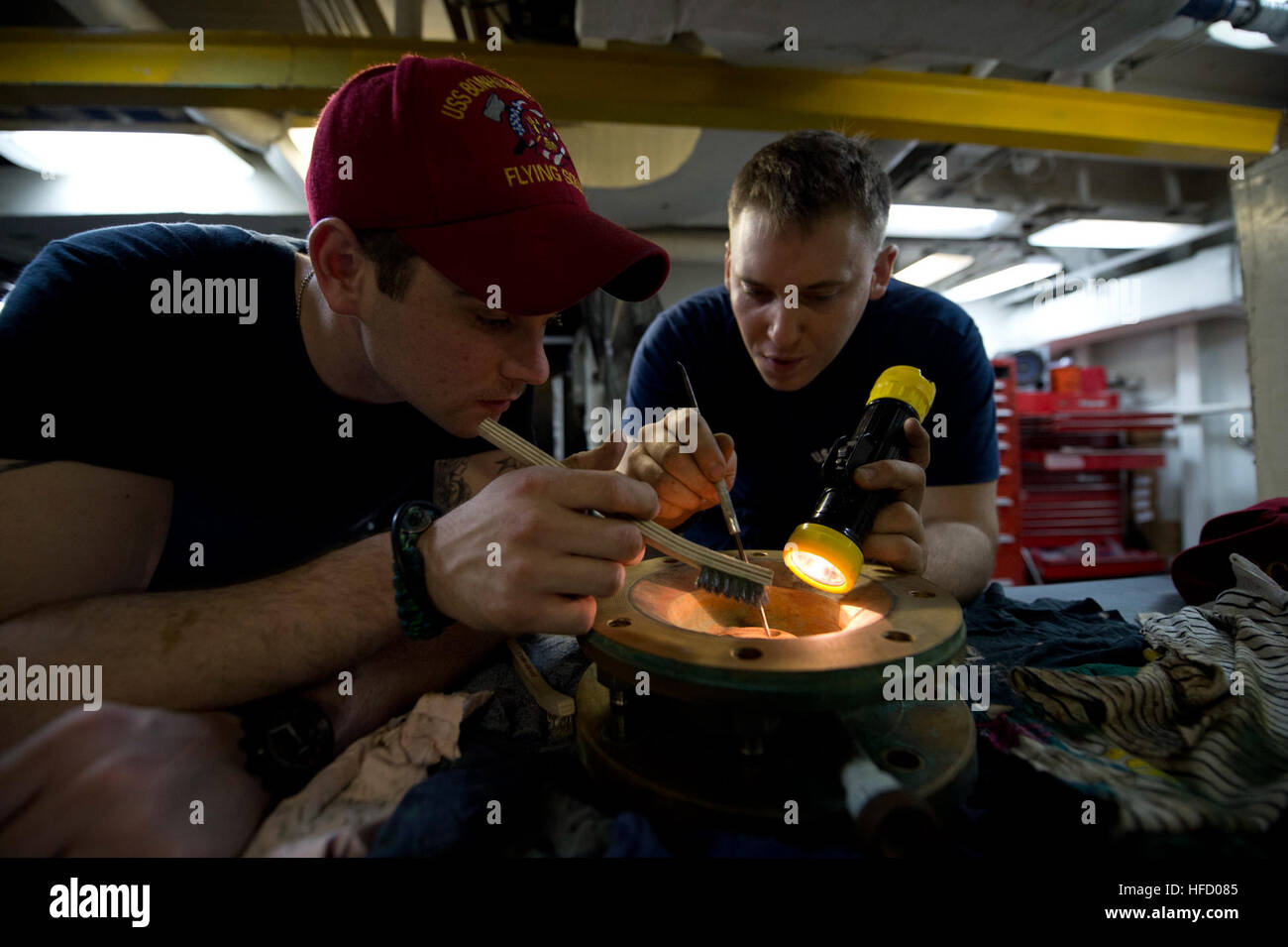SOUTH CHINA SEA (Feb. 9, 2013) Damage Controlman 3rd Class Trey Presley ...