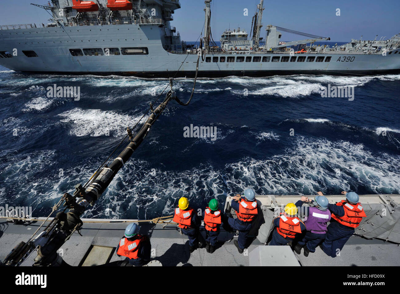 ARABIAN SEA (Nov. 6, 2012) Sailors aboard the guided-missile destroyer ...