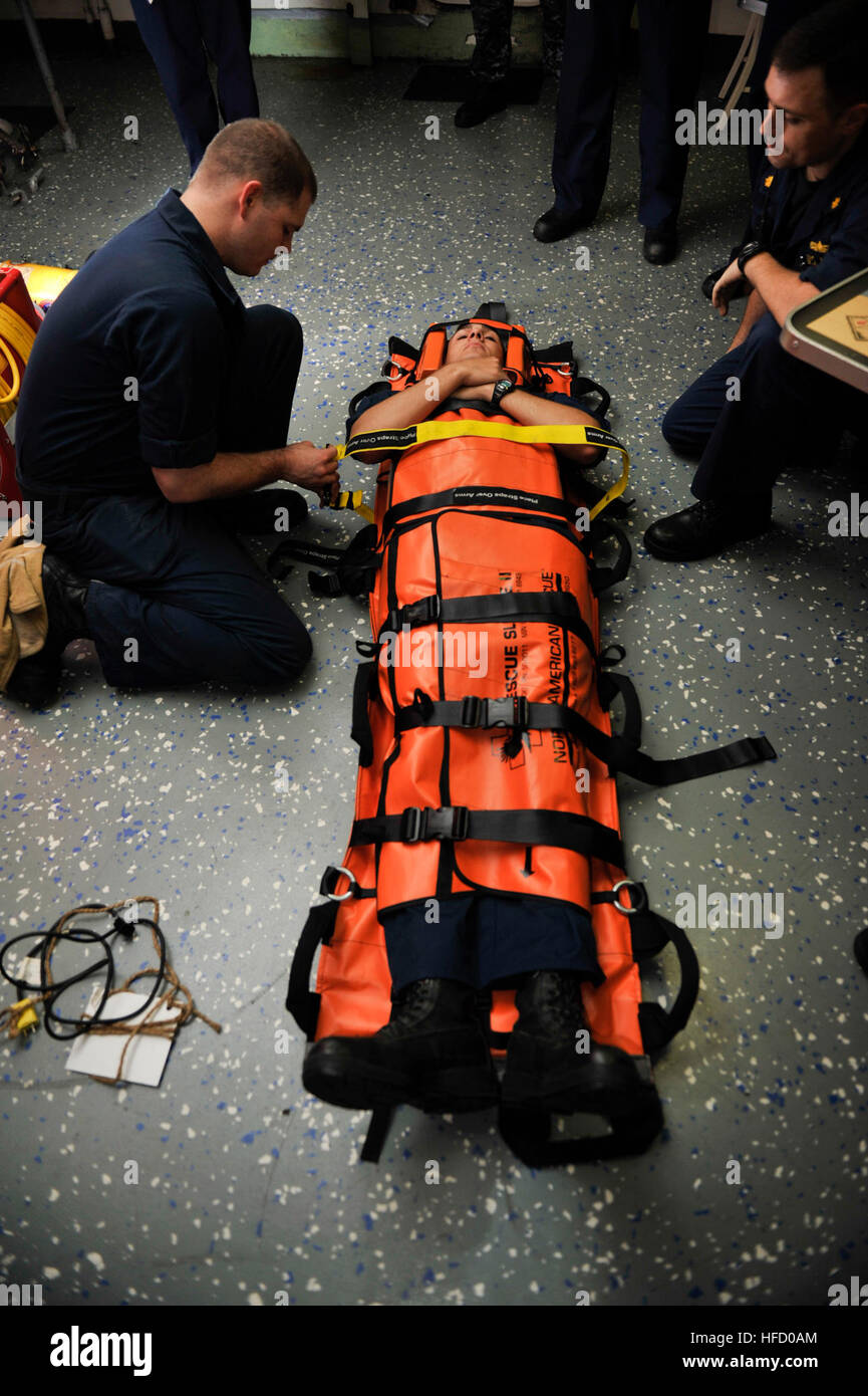 Strapped onto a stretcher during hi-res stock photography and images ...