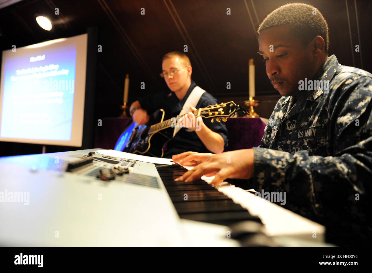 Aviation Electrician's Mate 1st Class Keith A. Benjamin, left, and ...