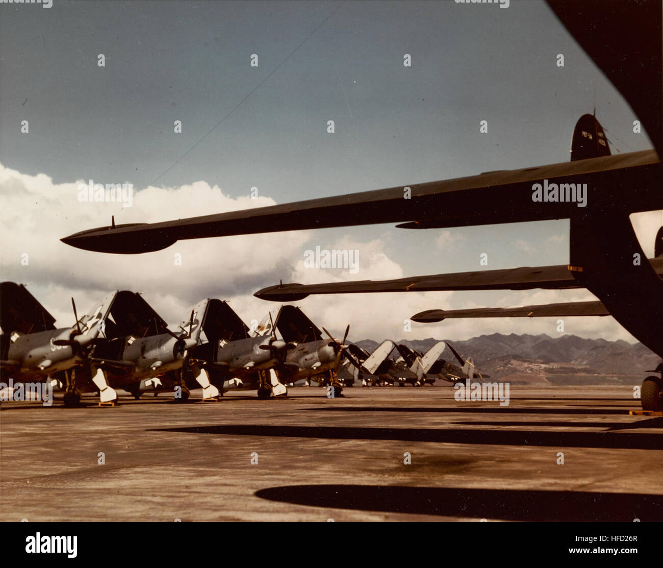 SB2C-3 Helldivers and PBY-5A Catalinas at Pearl Harbor c1944 Stock ...