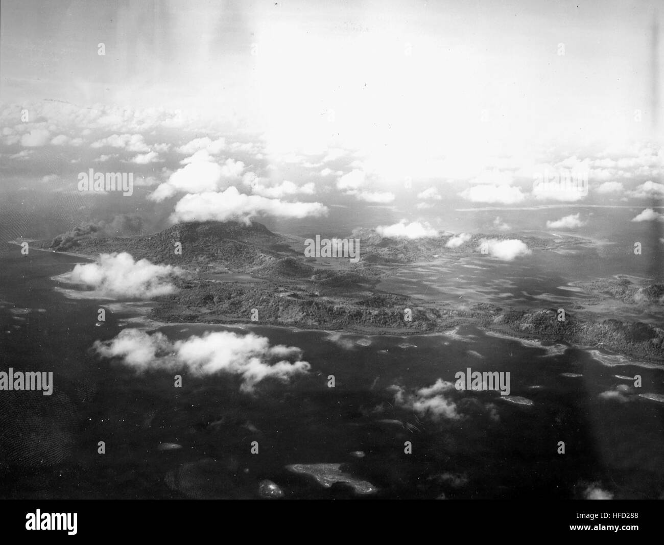 Aerial photo of Truk Lagoon in 1944 Stock Photo - Alamy