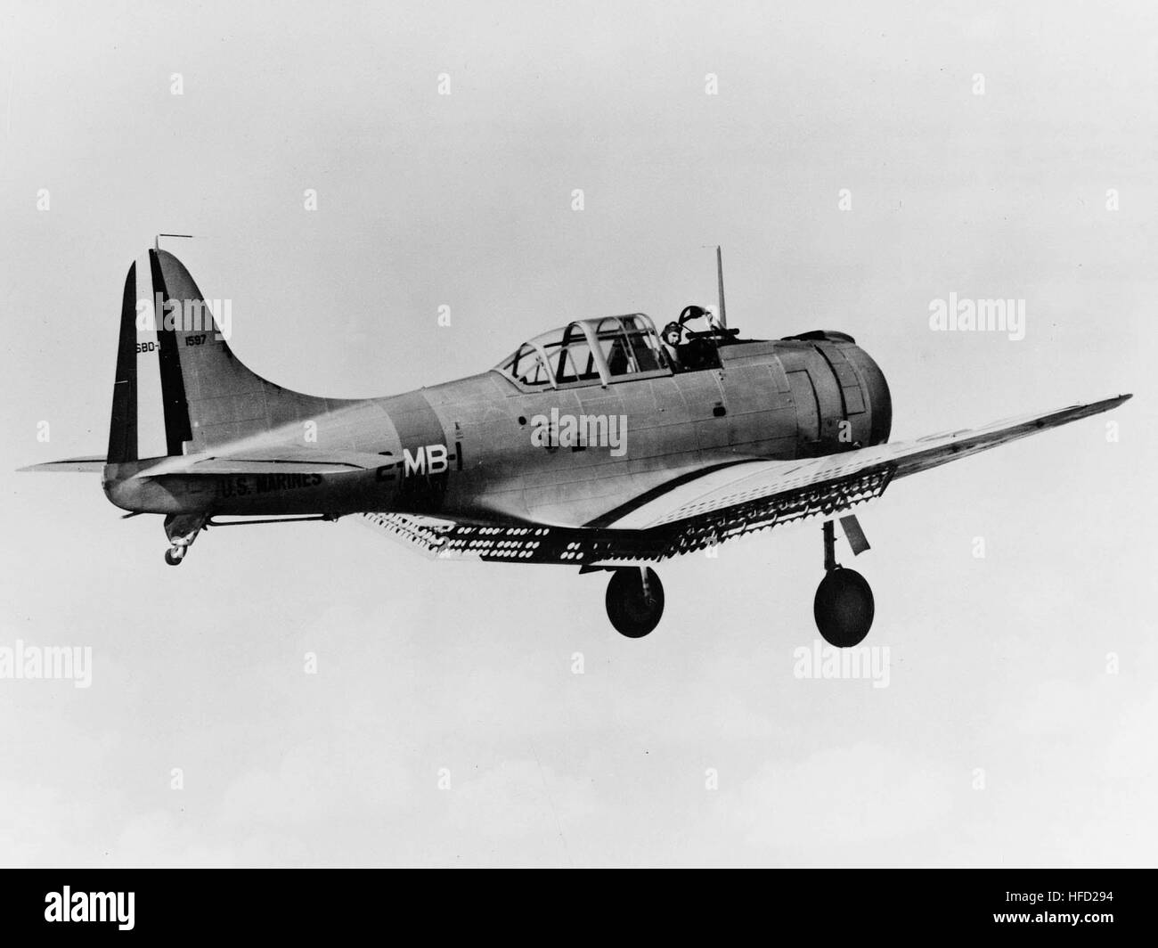 SBD-1 Dauntless of VMB-2 in flight c1941 Stock Photo - Alamy