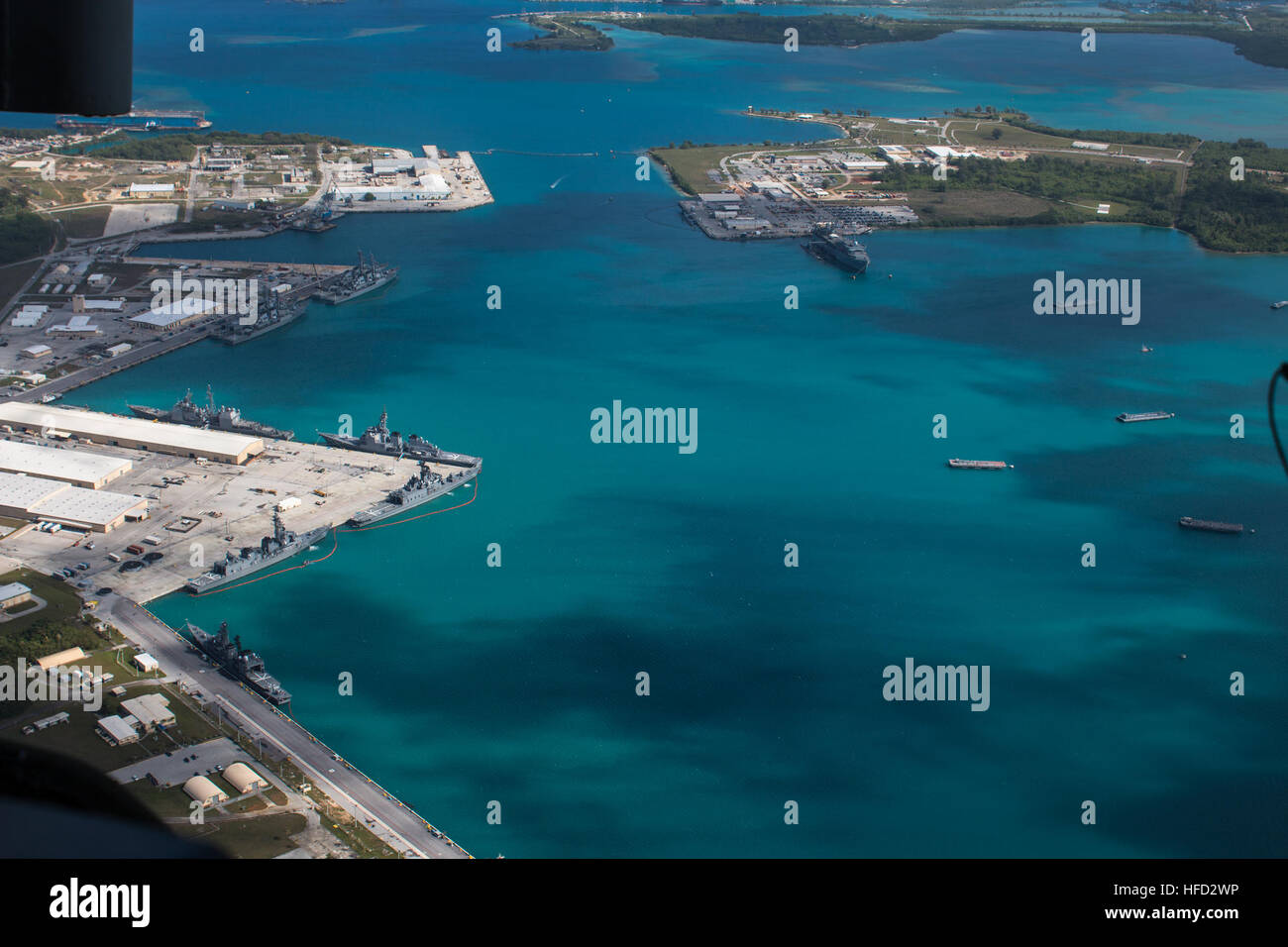 APRA HARBOR, Guam (March 5, 2016) – An aerial view from above U.S ...