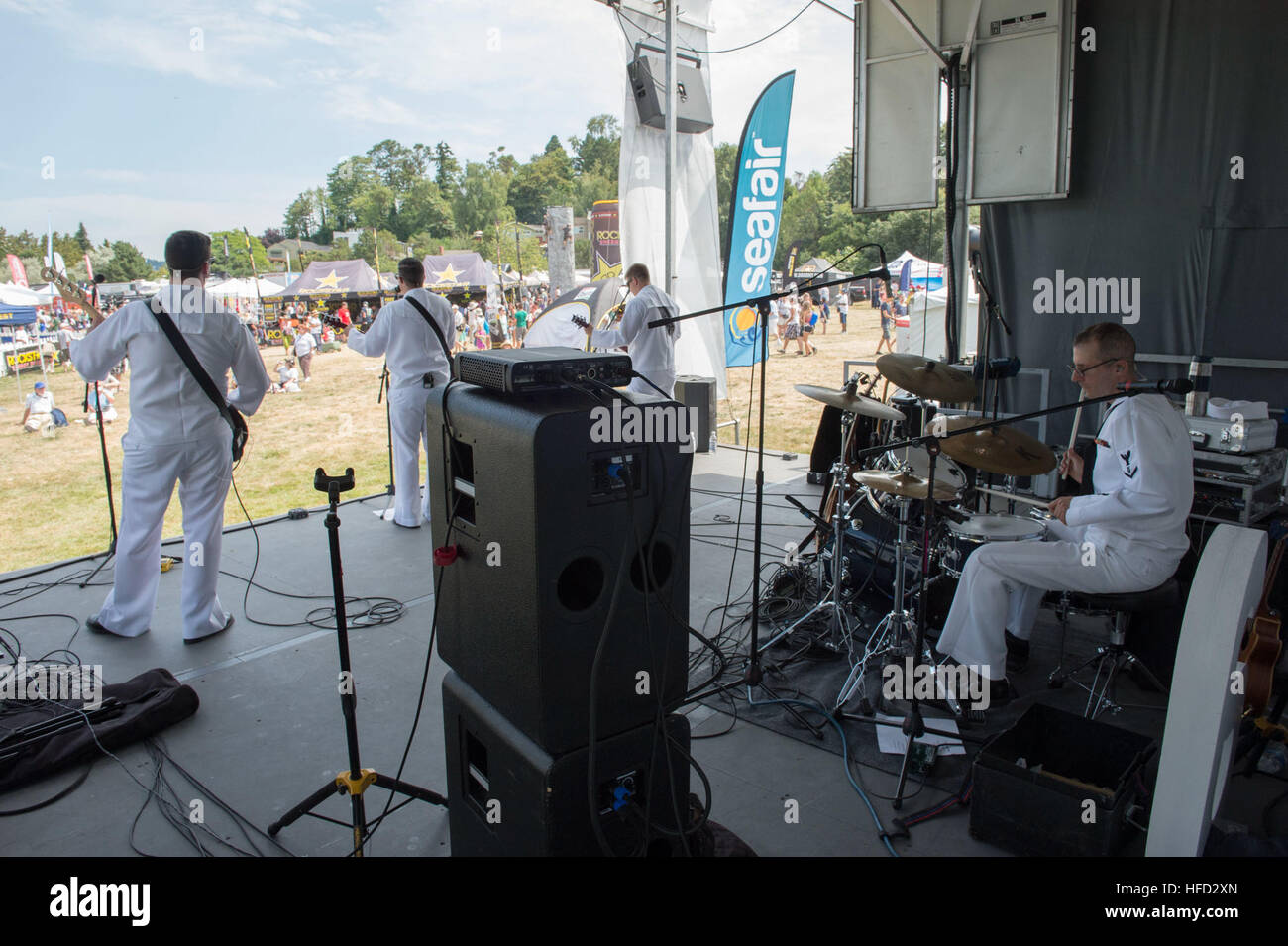 The Navy Band Northwest ensemble Northwest Passage perform on stage at ...