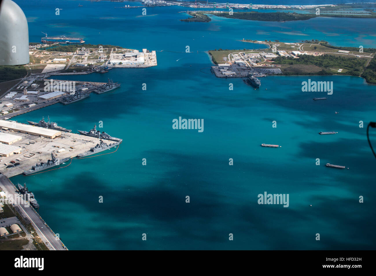 APRA HARBOR, Guam (March 5, 2016) – An aerial view from above U.S ...