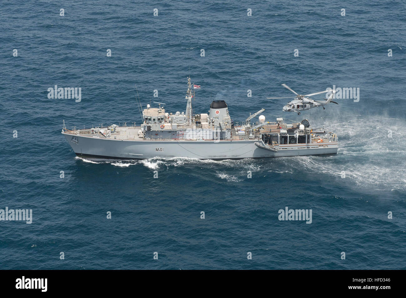 An MH-60S Seahawk helicopter assigned to Helicopter Sea Combat Squadron ...