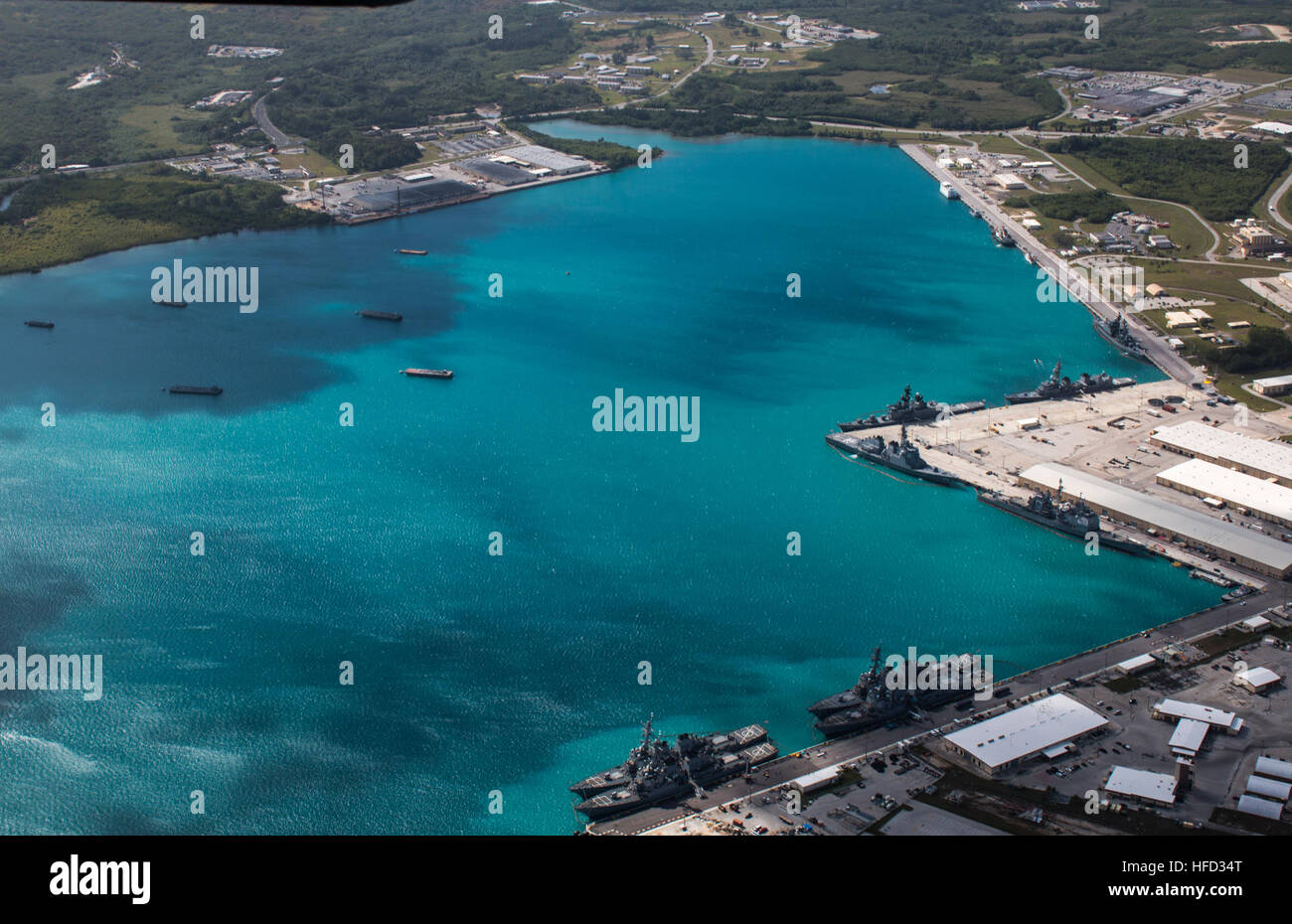 APRA HARBOR, Guam (March 5, 2016) – An aerial view from above U.S ...