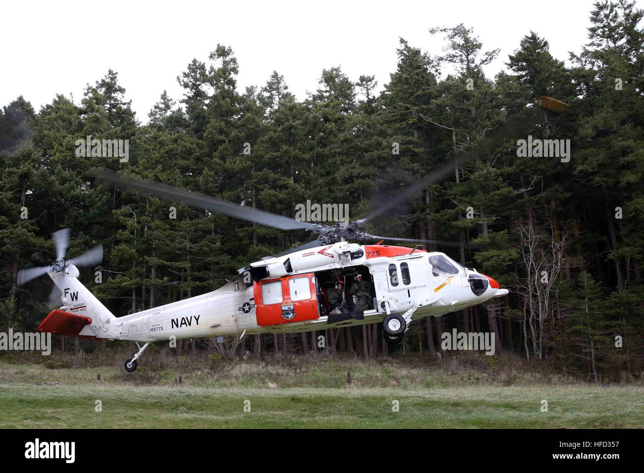 An MH-60 Seahawk helicopter assigned to Naval Air Station Whidbey ...