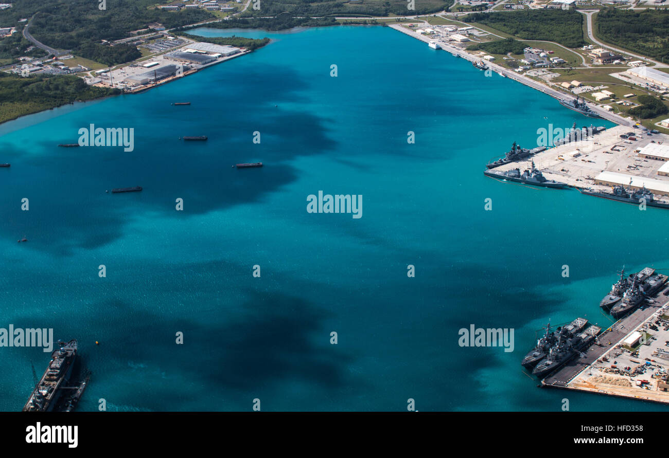 APRA HARBOR, Guam (March 5, 2016) – An aerial view from above U.S ...