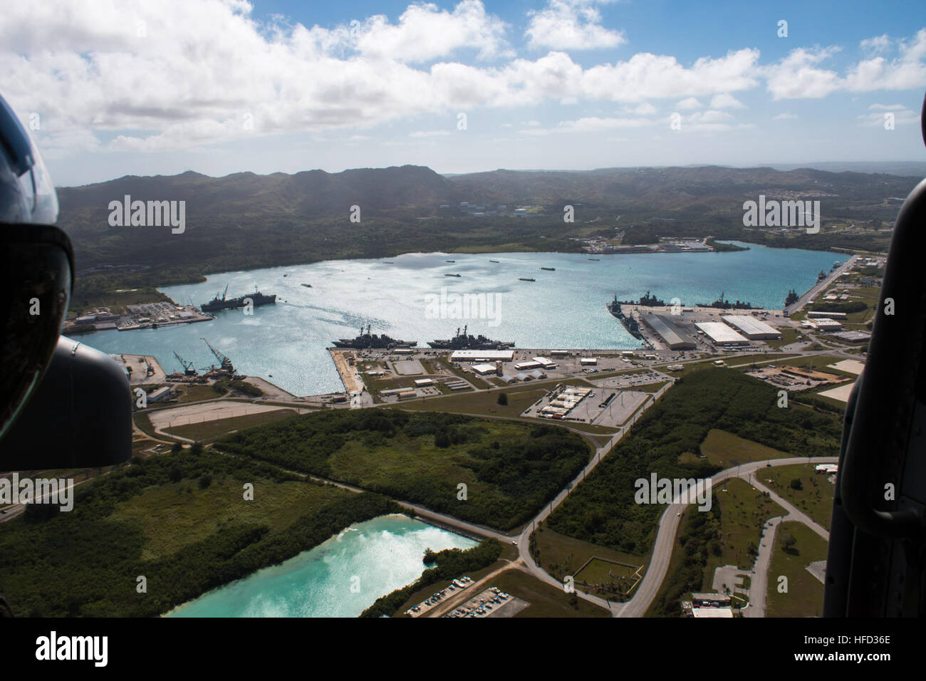 APRA HARBOR, Guam (March 5, 2016) – An aerial view from above U.S ...