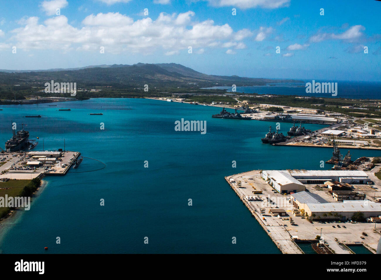 APRA HARBOR, Guam (March 5, 2016) – An aerial view from above U.S ...