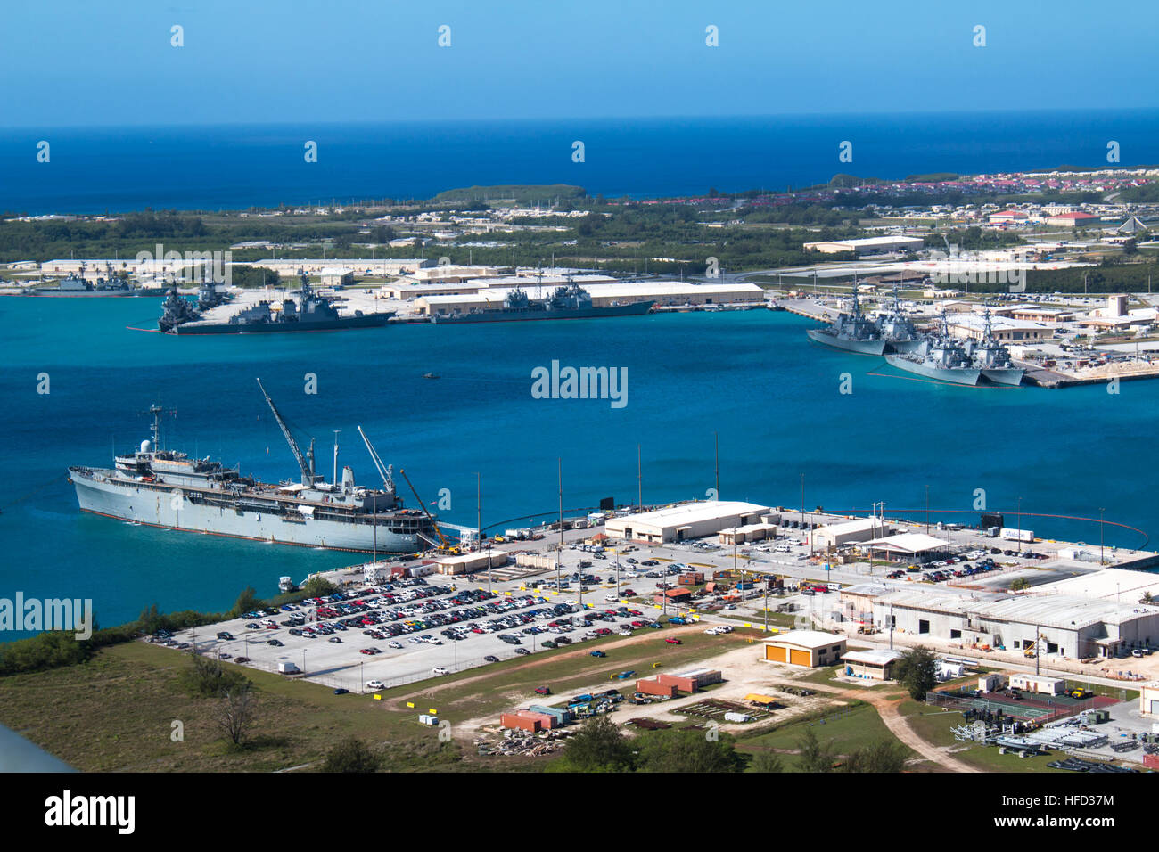 APRA HARBOR, Guam (March 5, 2016) – An aerial view from above U.S ...