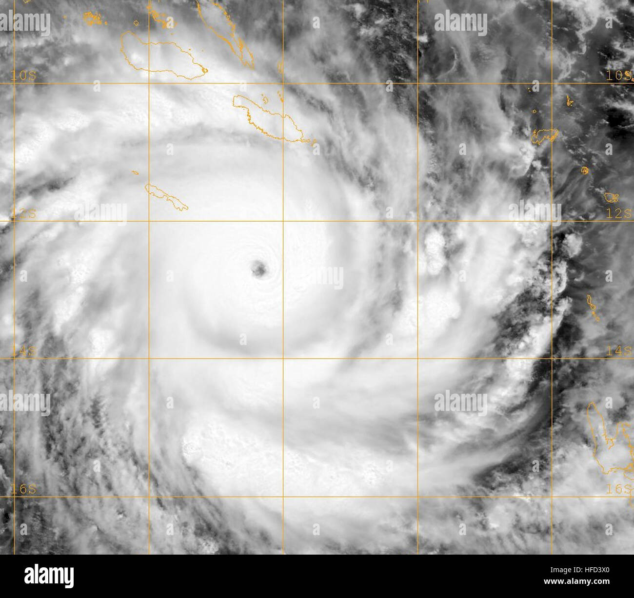 Severe Tropical Cyclone Ului at 0030 UTC on March 14, 2010 Stock Photo ...