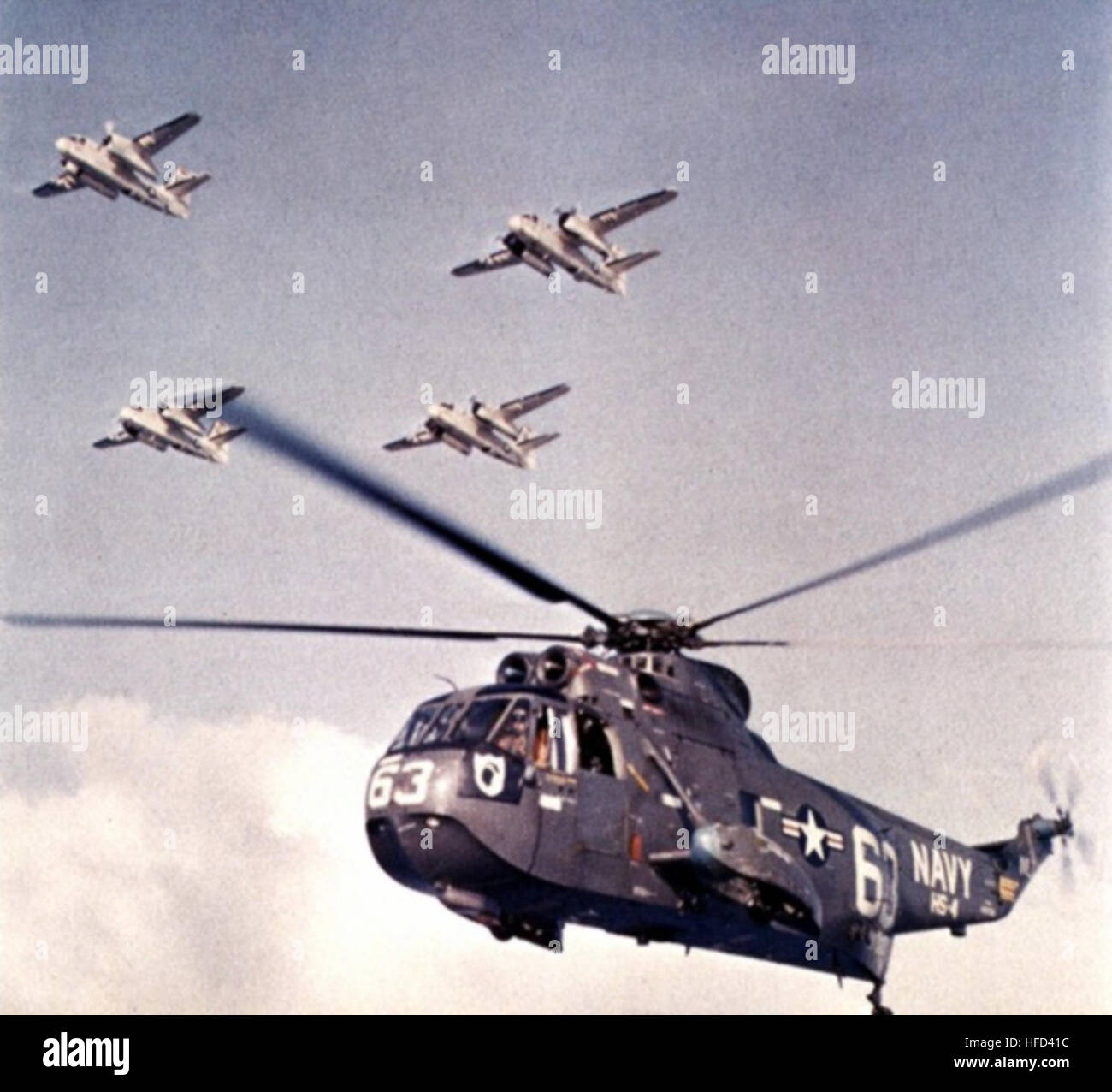 SH-3A Sea King HS-4 in flight in 1966 Stock Photo - Alamy