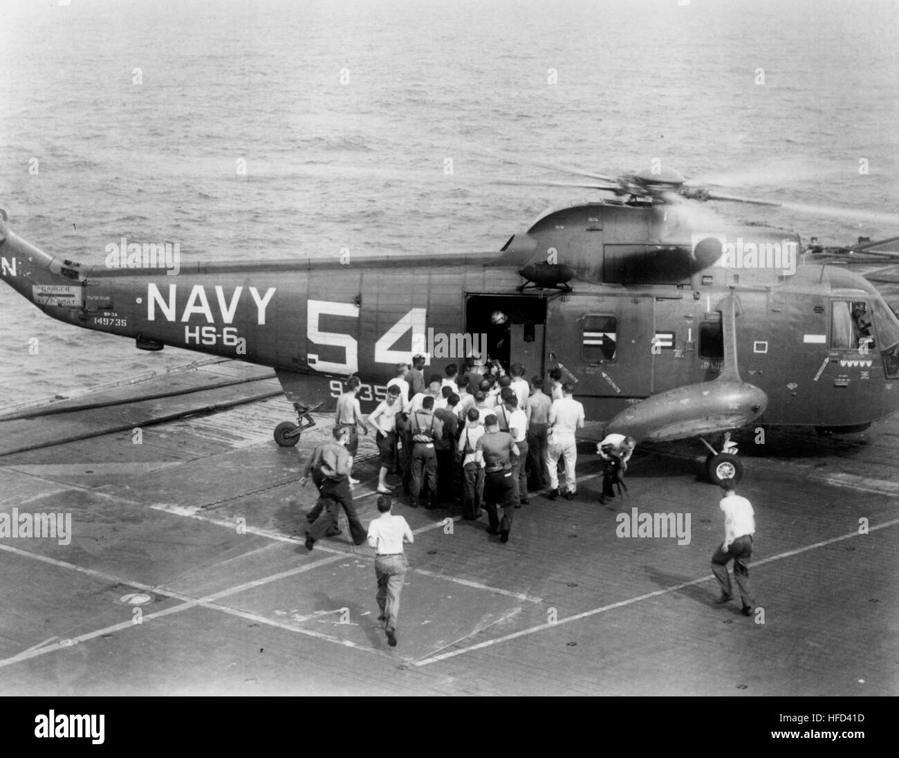 SH-3A Sea King HS-6 on USS Oriskany (CVA-34) 1966 Stock Photo - Alamy