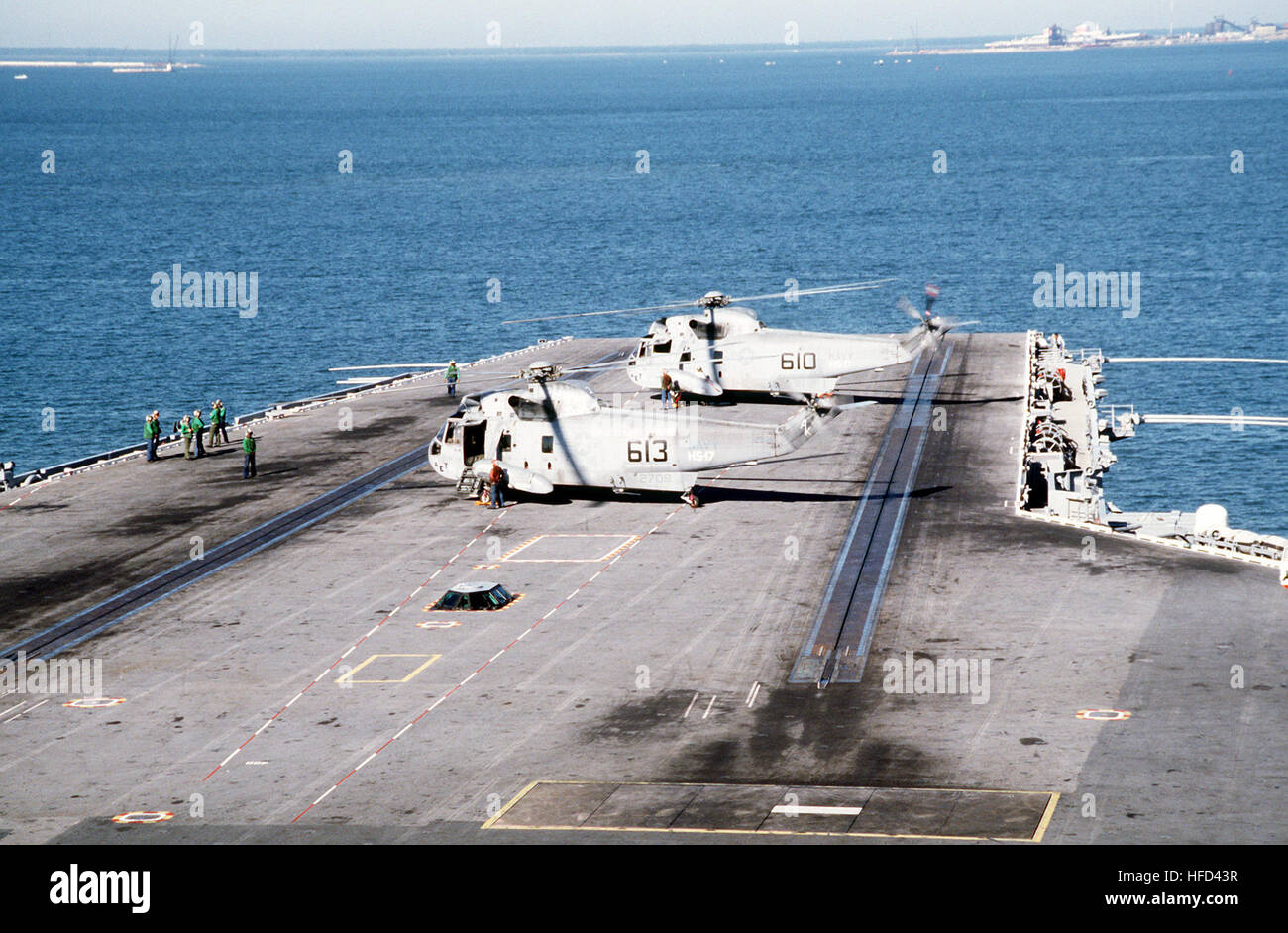 Two Helicopter Anti-submarine Squadron 17 (HS-17) SH-3H Sea King ...