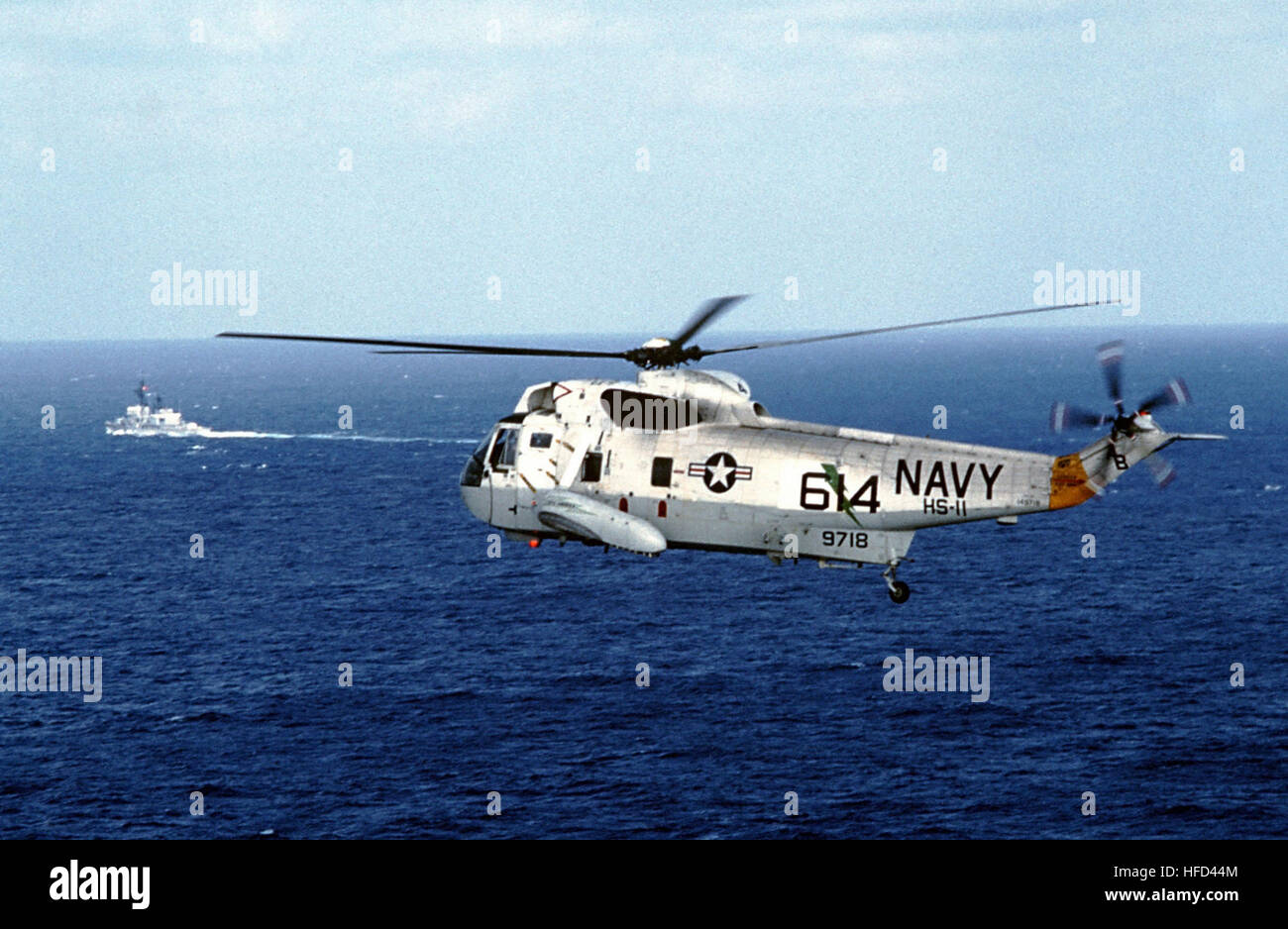 SH-3H Sea King HS-11 in flight in 1982 Stock Photo - Alamy