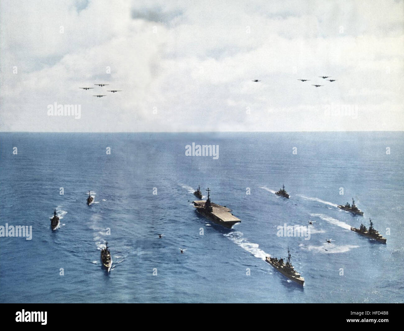Ships and aircraft of US Navy Task Group 70.4 underway in 1962 Stock ...