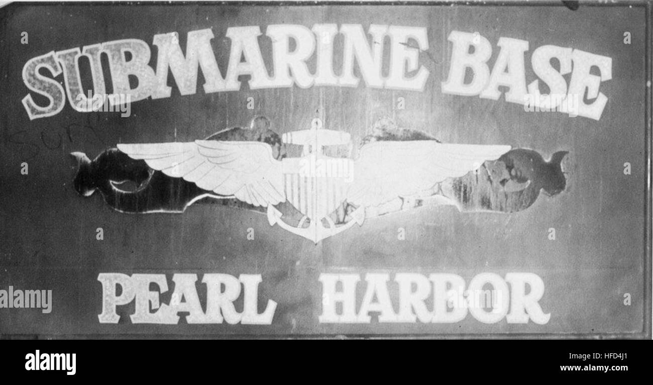 Sign of the US Navy Submarine Base Pearl Harbor c1964 Stock Photo - Alamy