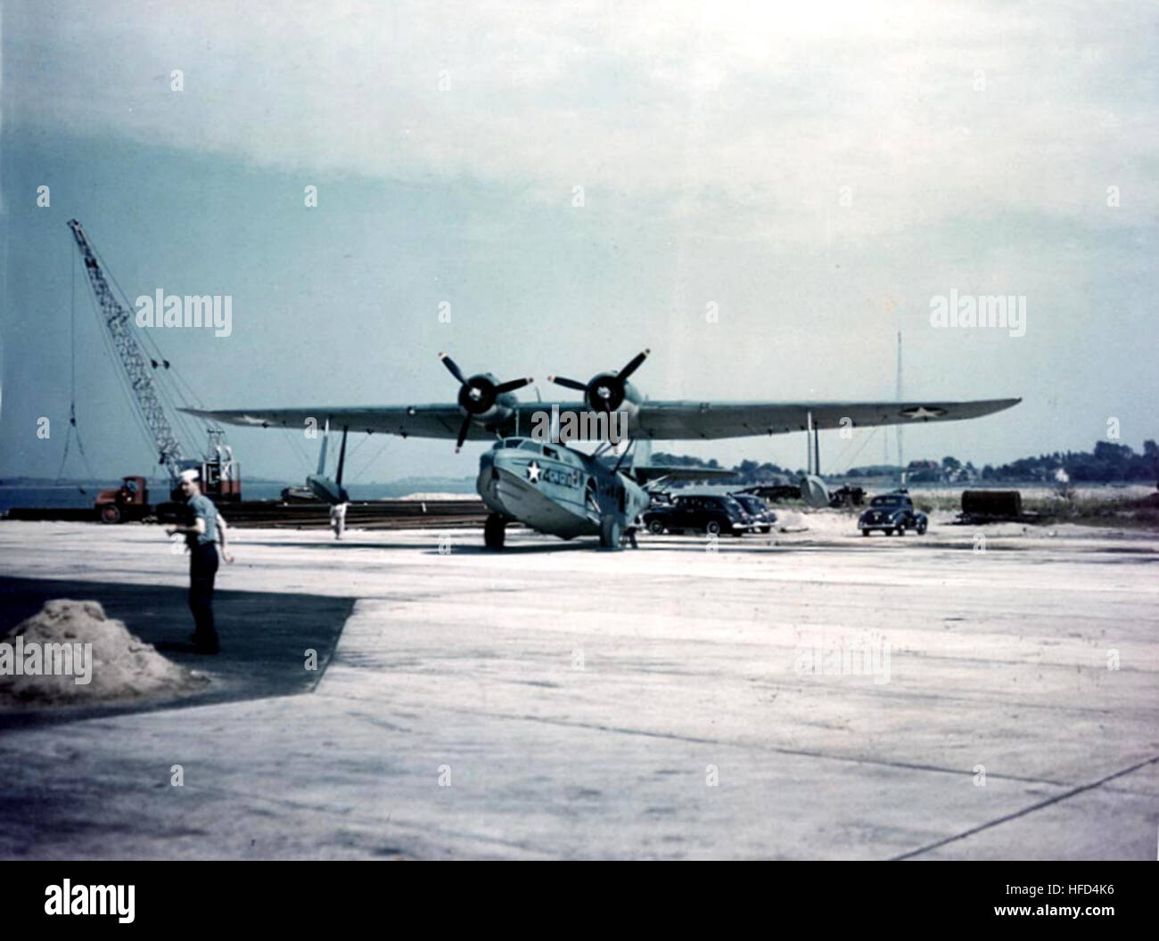 Sikorski JRS-1 Amphibian, of Utility Squadron Four (VJ-4) Parked at a ...