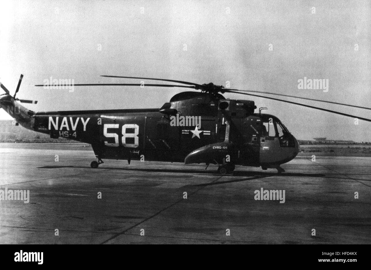 Sikorsky SH-3A Sea King of HS-4 parked on the ground c1965 Stock Photo ...